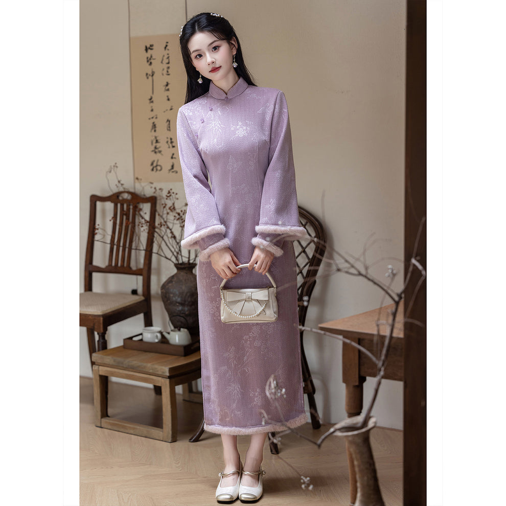 Women's Qipao Ziqingrou 紫晴柔 Asian Thicken Dress Chinese Modern Hanfu C ...