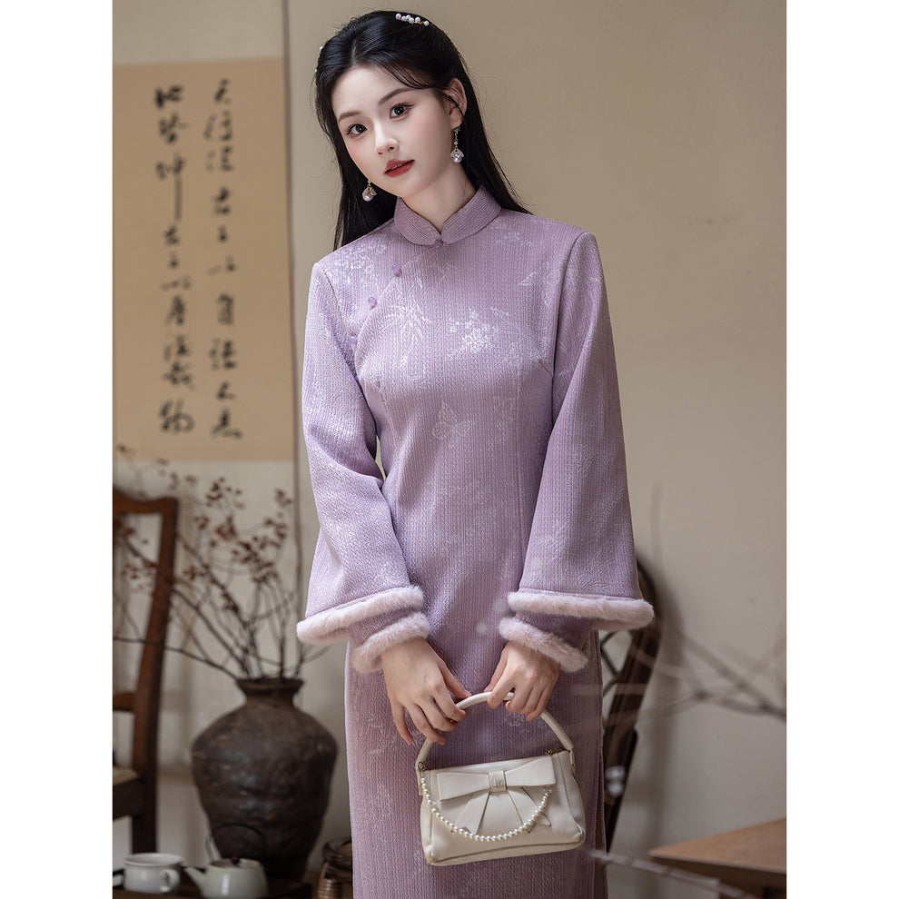 Women's Qipao Ziqingrou 紫晴柔 Asian Thicken Dress Chinese Modern Hanfu C ...